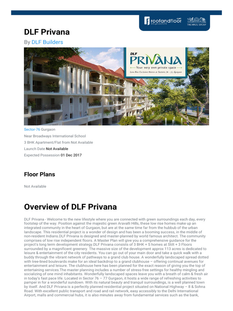 DLF Privana Automated Brochure | PDF