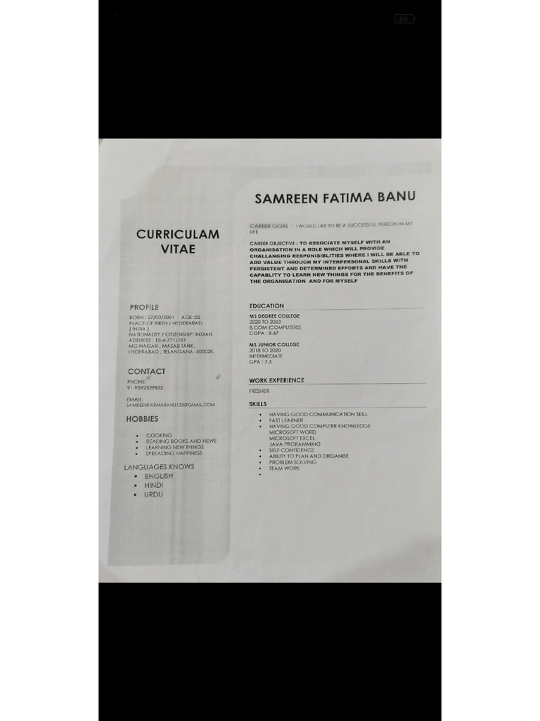 Samreen's Resume | PDF