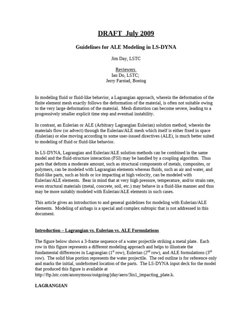 Jim ALE For MGD Jul2009 | PDF | Continuum Mechanics | Pressure