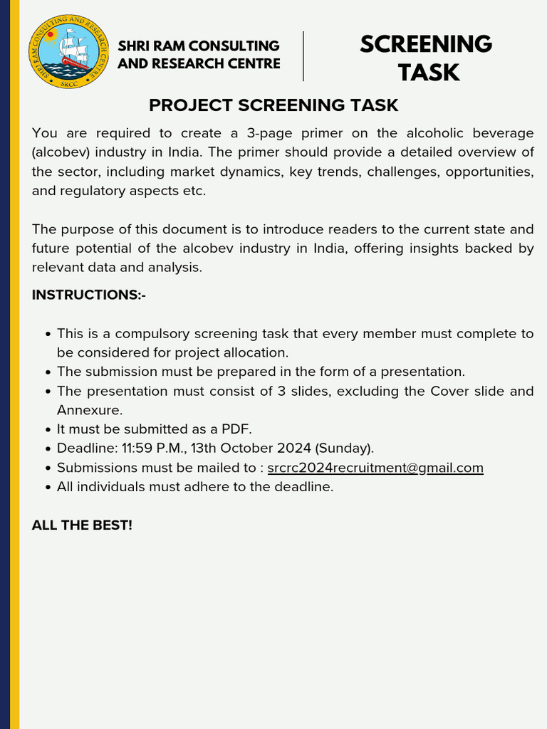 Screening Task | PDF