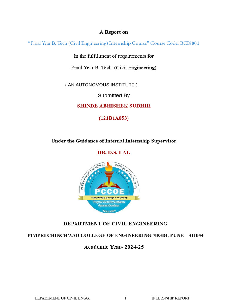 Civil Engineering Internship Report 2024 | PDF | Deep Foundation ...