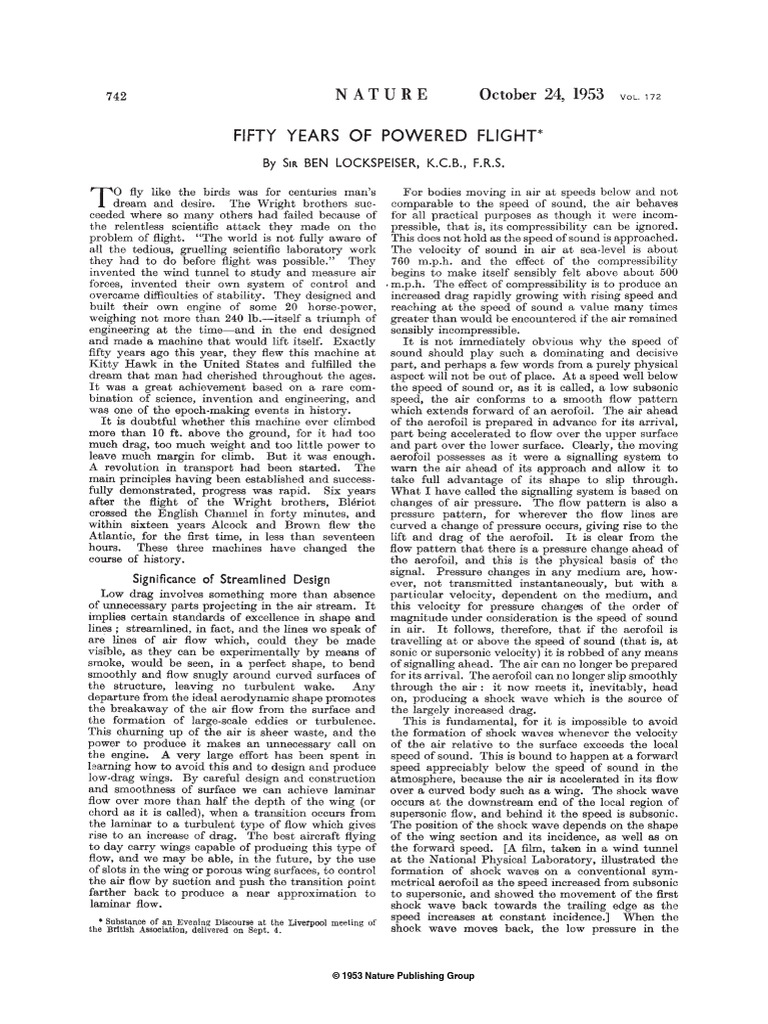 Evolution of Powered Flight History | PDF | Shock Wave | Airfoil