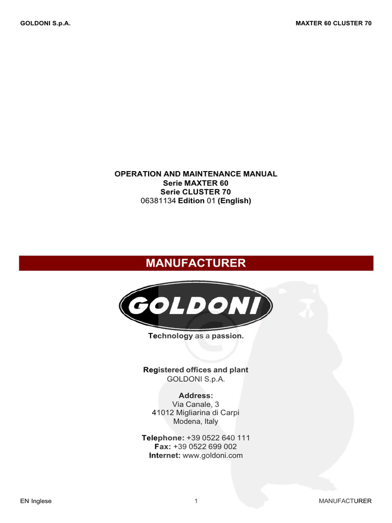 Goldoni Maxter | PDF | Tractor | Vehicles