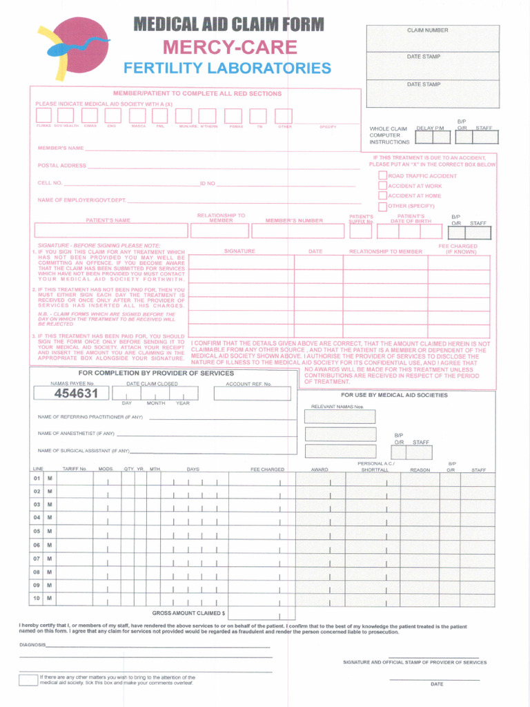 Blank Claim | PDF | Health Care | Medicine