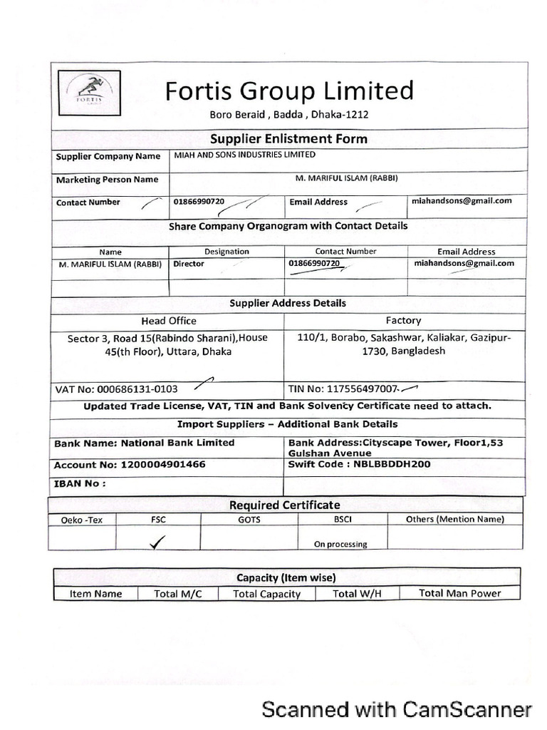 Miah&sons Enlist Form | PDF