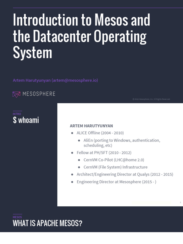 Apache Mesos & DC/OS Overview | PDF | Operating System | Platform As A Service
