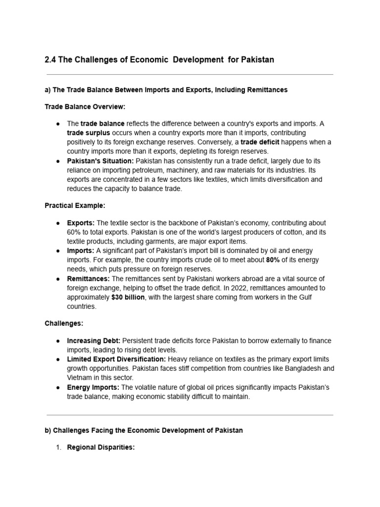 Economic Challanges Revision Notes | PDF | Air Pollution | Balance Of Trade