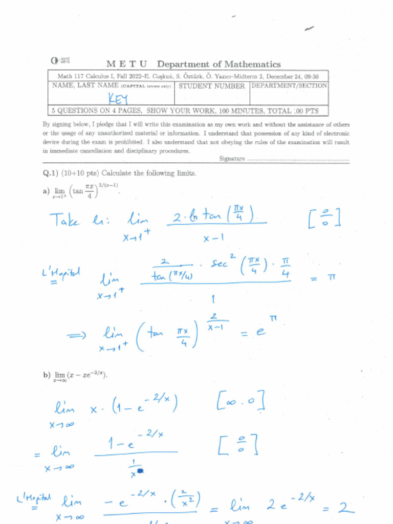 Answer Key Midterm-2 | PDF