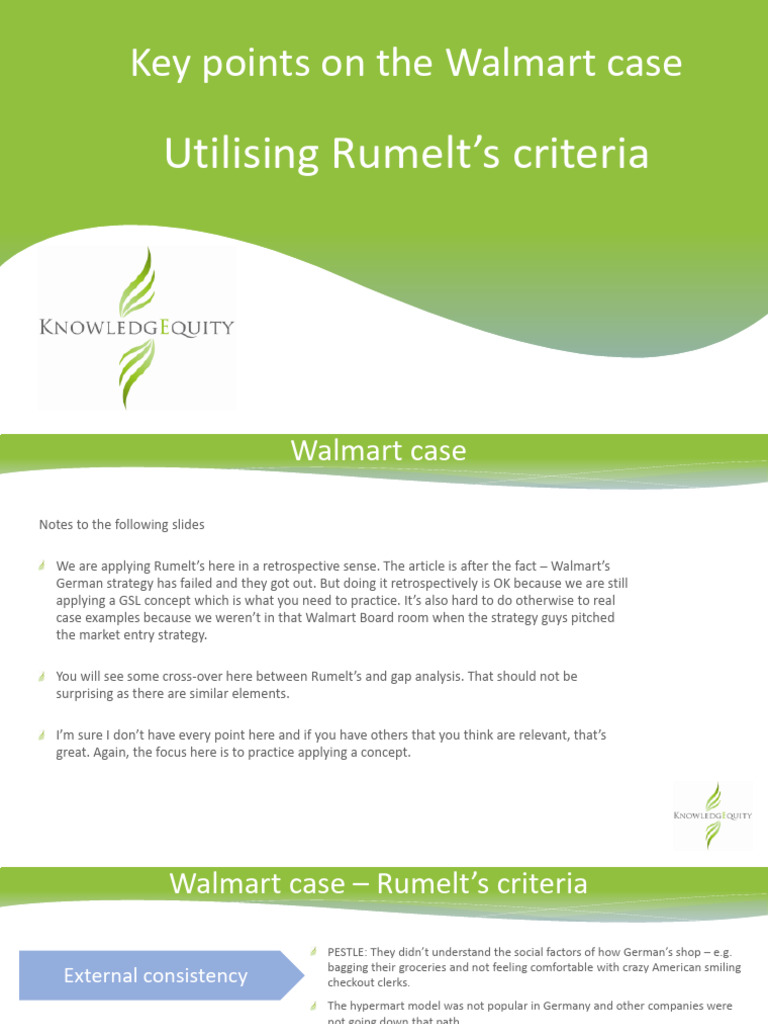 Walmart Case Key Points | PDF | Walmart | Competitive Advantage