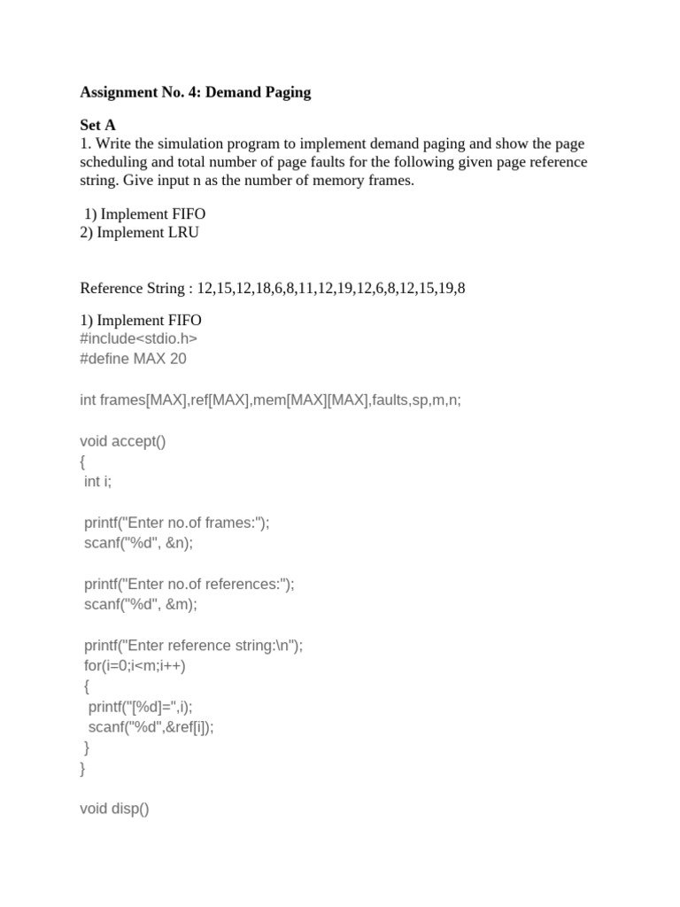 Demand Paging Simulation | PDF | Computer Architecture | Computer Engineering