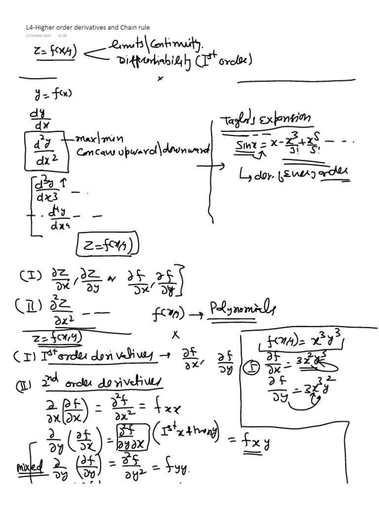 L4 - (Higher Derivatives and Chain Rule) | PDF