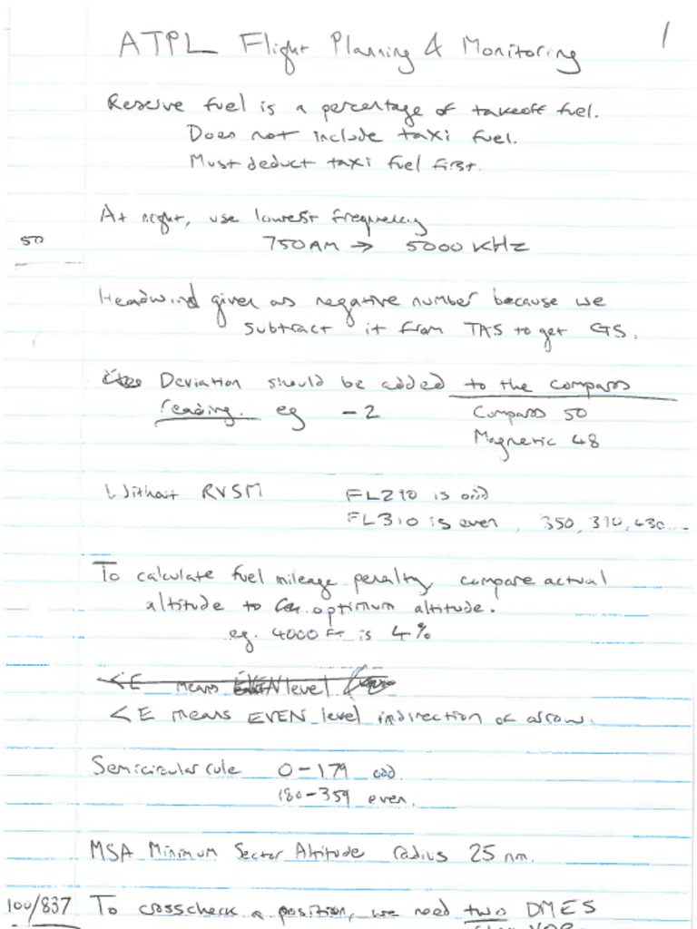 ATPL Flight Planning and Monitoring | PDF