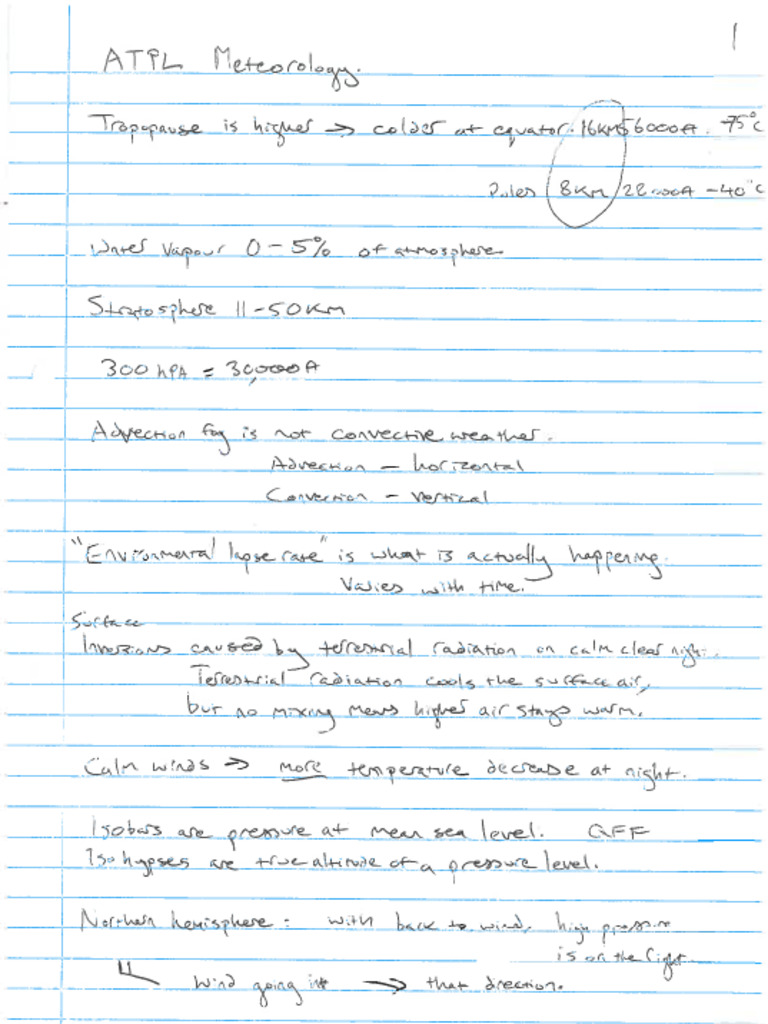 ATPL Meteorology | PDF