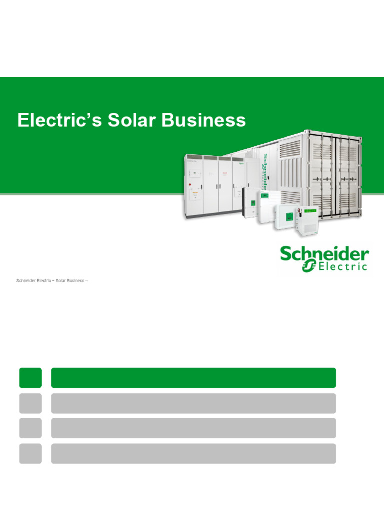 Schneider Electric Solar Business Overview | PDF | Solar Power ...
