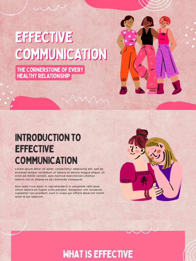 Pink Illustrated Effective Communication Presentation - 20241021 ...