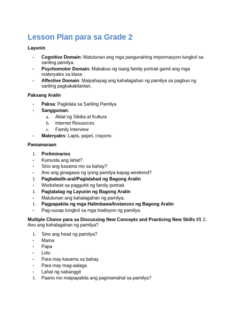 Matutunan Ang Mga Pangunahing Impormasyon Tungkol Sa Sariling Pamilya ...