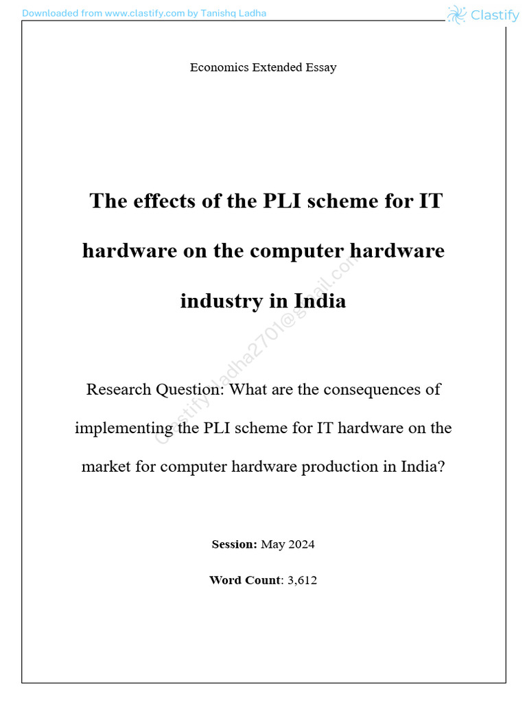 PLI Scheme's Impact on India's IT Hardware | PDF | Subsidy | Economic ...