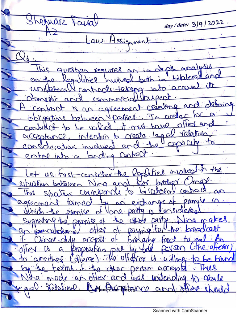 Law Assignment 1 | PDF