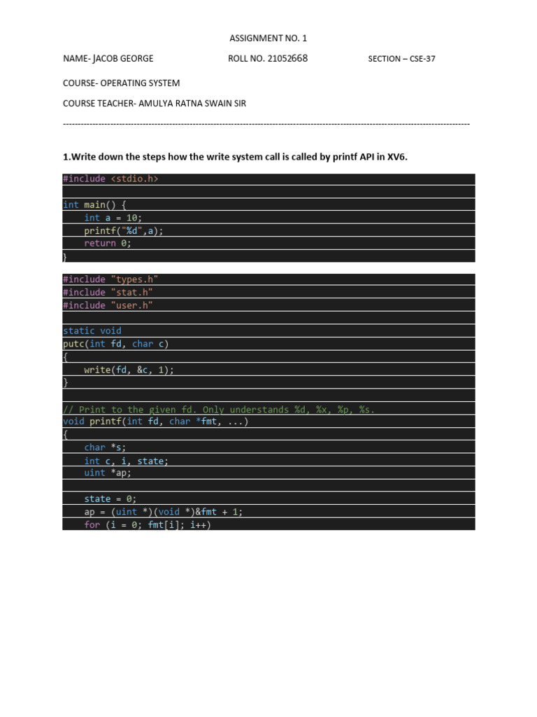 Os Assignment 1 | PDF | Software Development | Computer Architecture