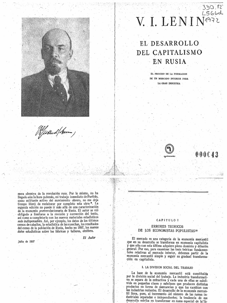 Lenin (1981) El Desarrollo Capitalista en Rusia Cap 1 | PDF