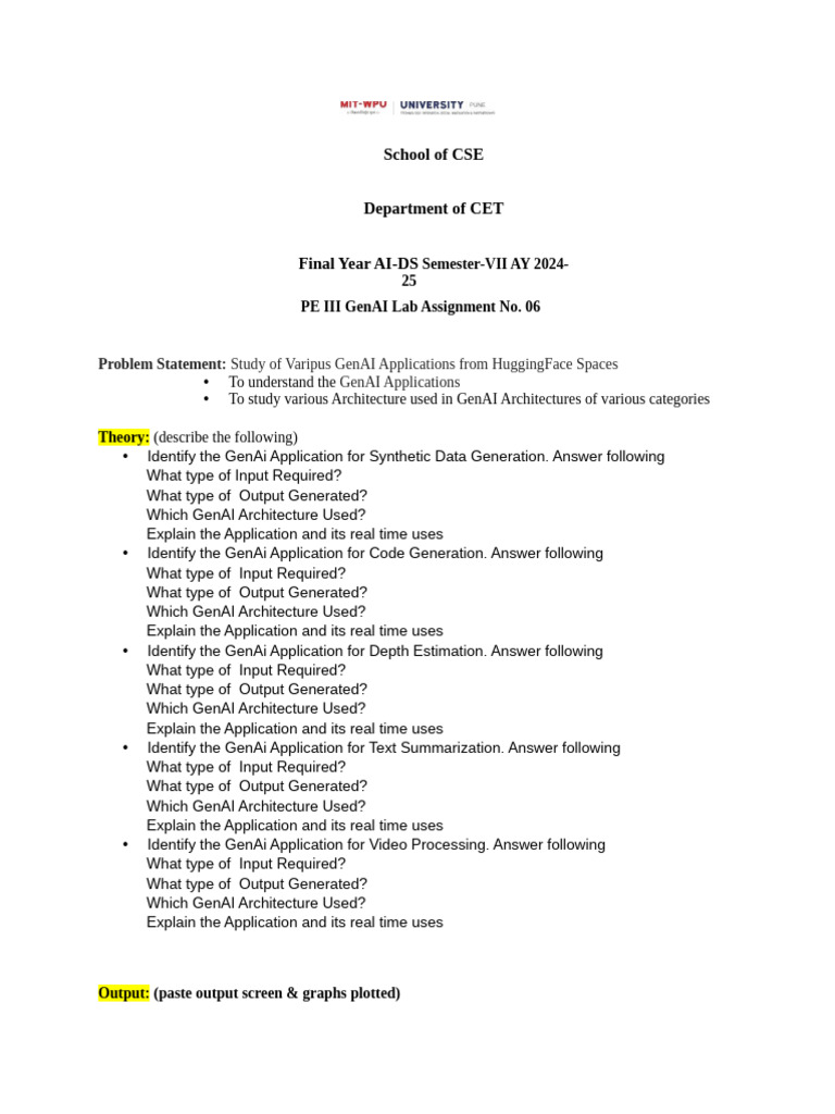 GenAI Lab Assignment_06 | PDF