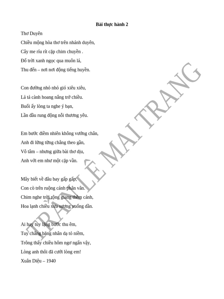 Du Lieu Tho Word | PDF