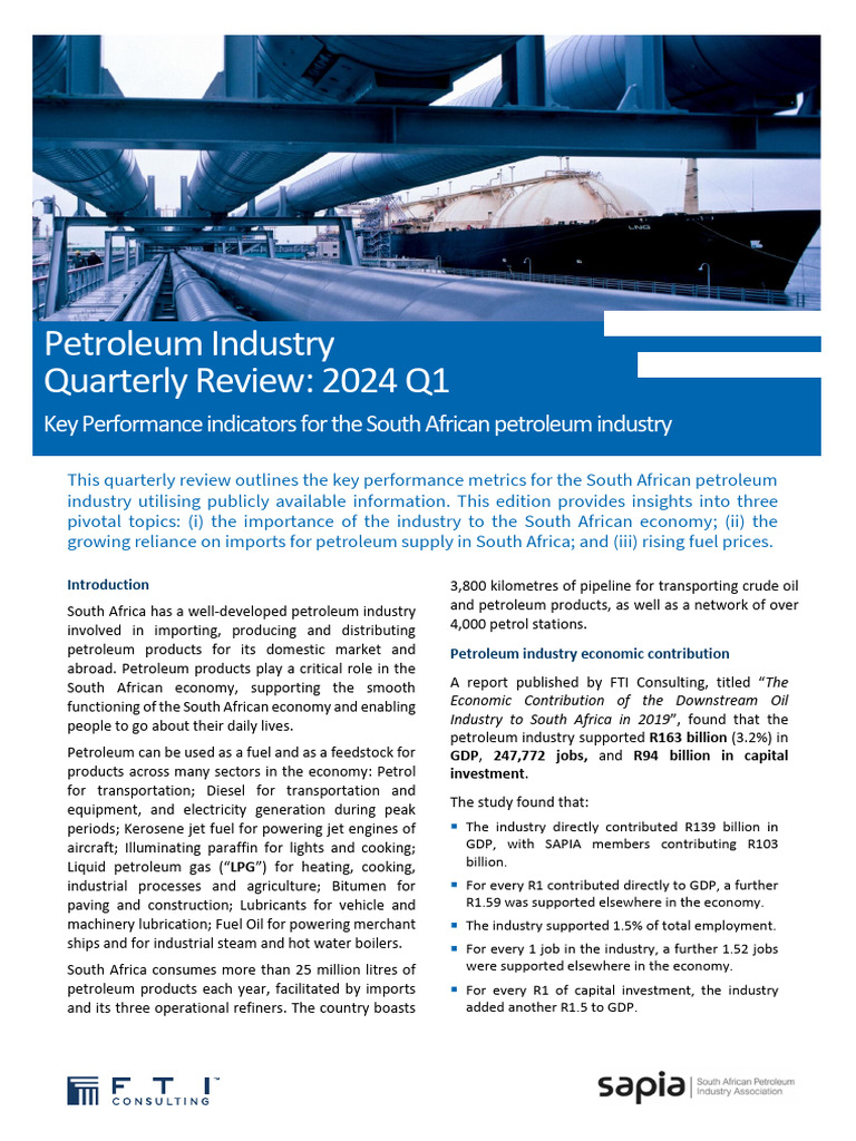 FTI Consulting - SAPIA Quarterly Report 2024 Q1 1 | PDF | Petroleum | Gasoline
