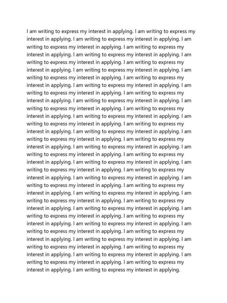 Application Interest Statement | PDF | Career & Growth