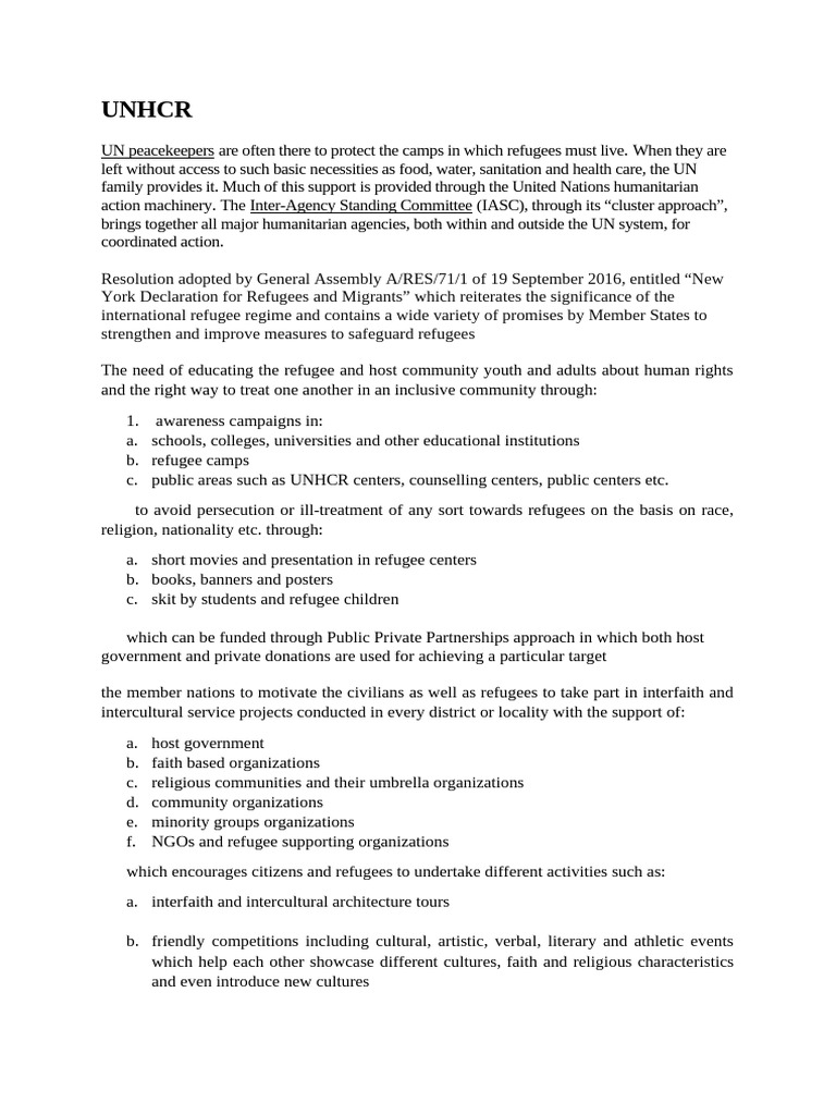 Solutions by Un For Refugee Crisis | PDF | Refugee | Human Trafficking