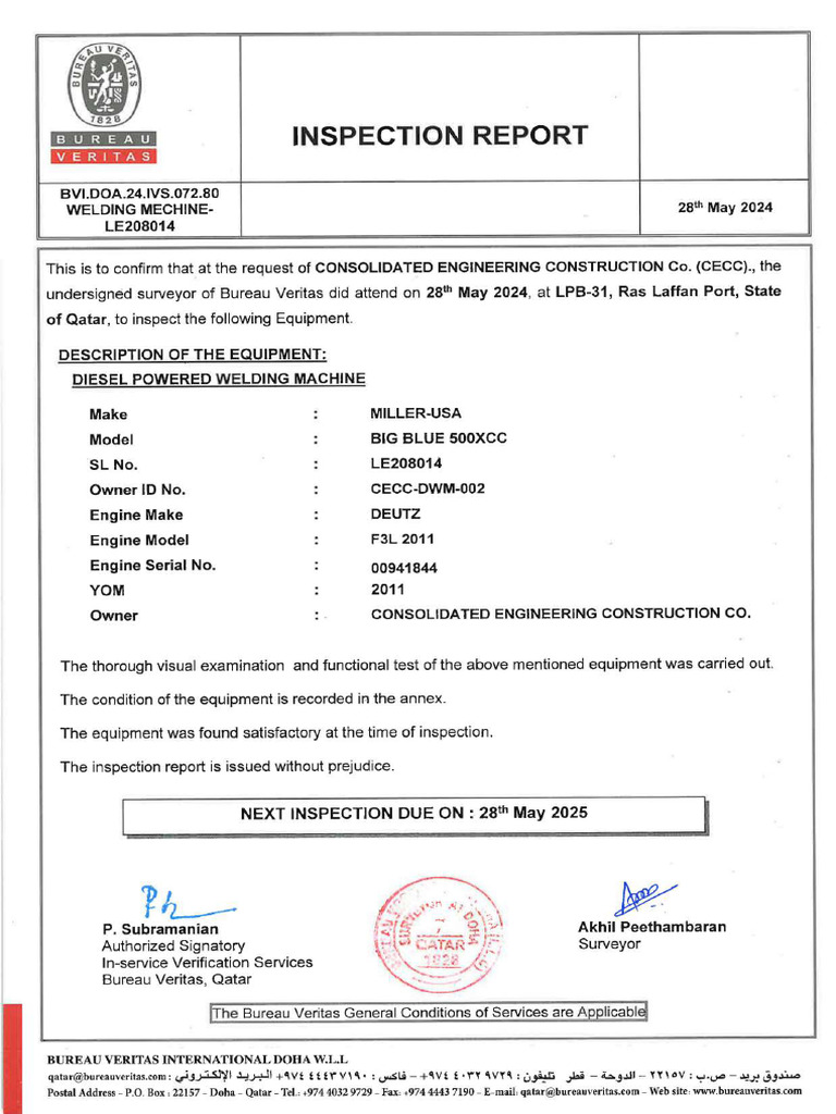 DIESEL Welding Machine Calibration Certificate - Compressed | PDF