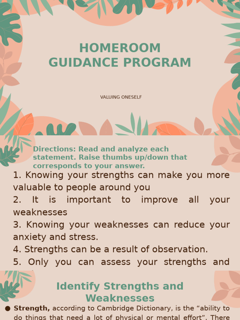 Homeroom Guidance Program | PDF | Experience | Psychological Concepts