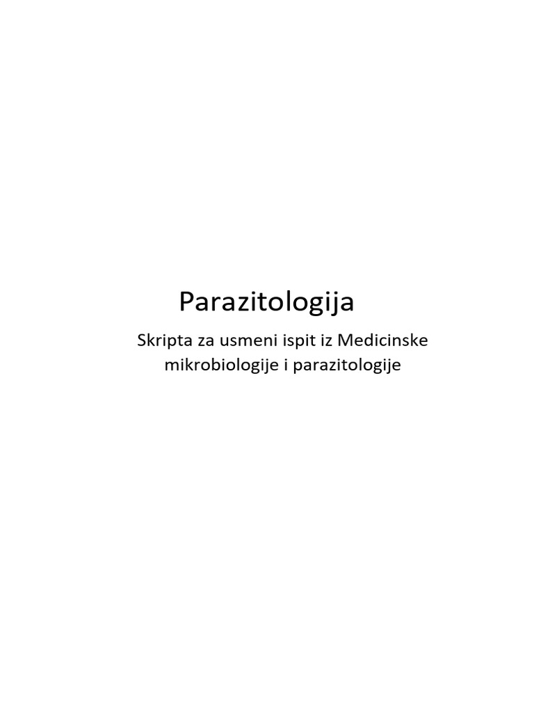 Parazitologija - Skripta Za Usmeni | PDF