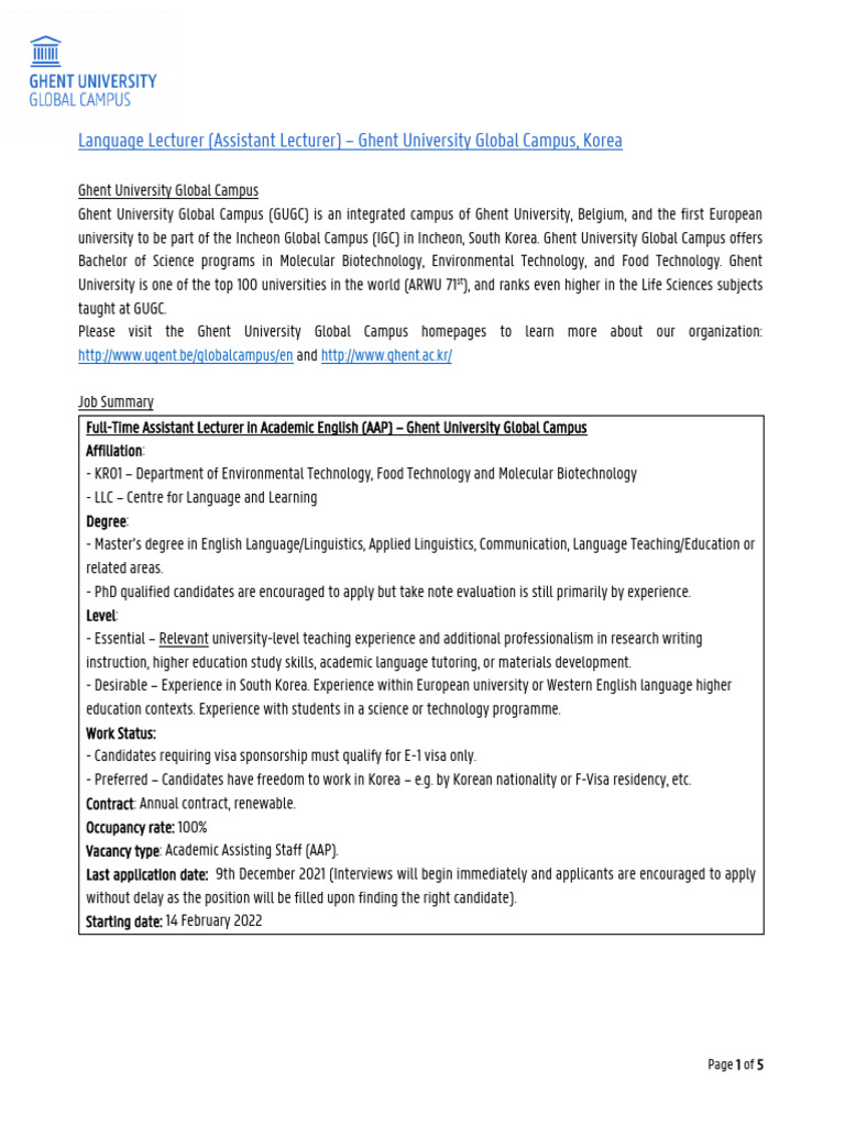 2022 - LLC Assistant Lecturer AAP - Michael (211119) | PDF | Lecturer | Academic Degree