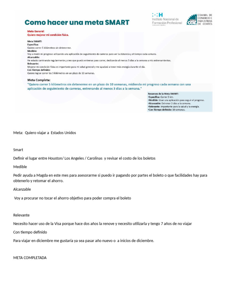 Establecer Metas | PDF