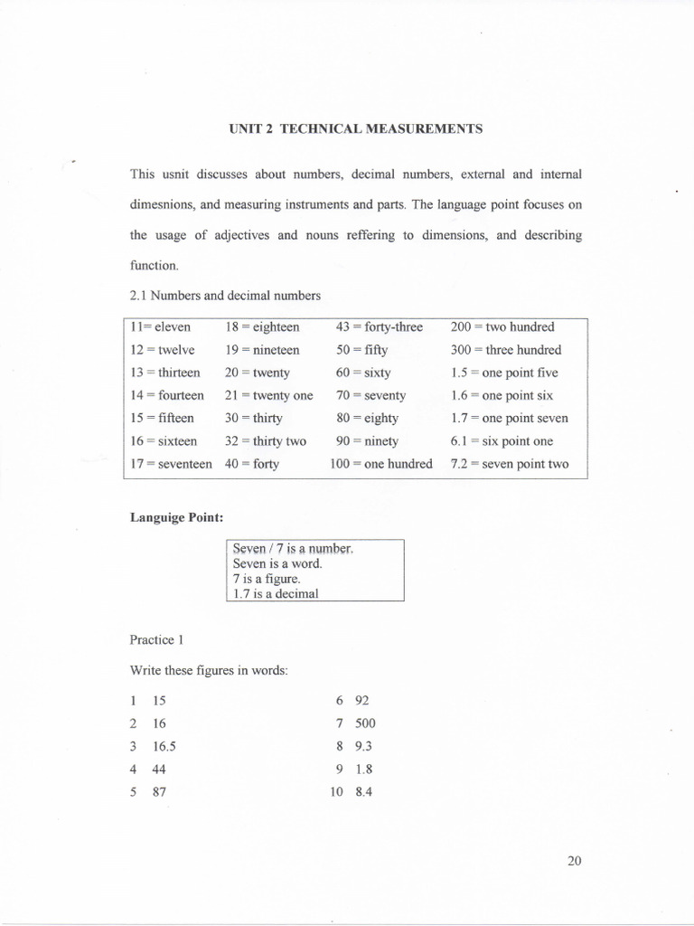 Unit2 Technical Measurements | PDF