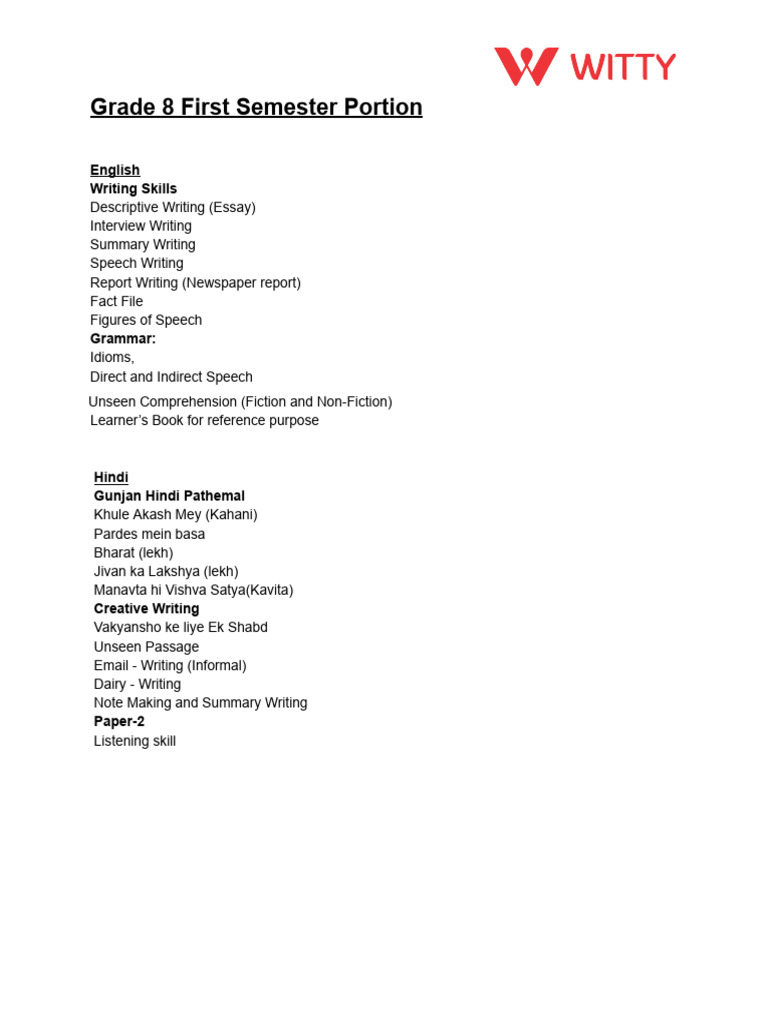 Grade 8 First Semester Portion -1 | PDF | Physical Sciences | Nature