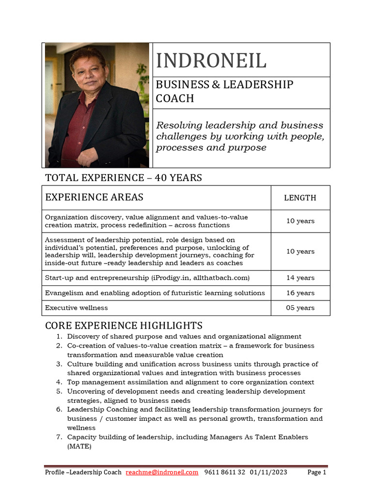 Profile - Business & Leadership Coach-3 | PDF | Leadership | Business