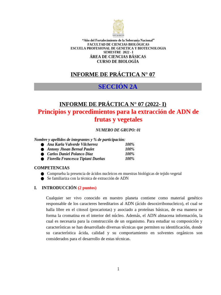 Informe Metodos de Extraccion de ADN | PDF | Membrana biológica | Adn