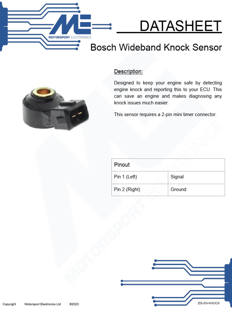 Bosch Knock Datasheet | PDF