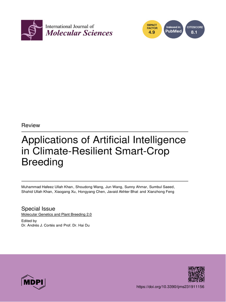 Applications of Artificial Intelligence in Climate-Resilient Smart-Crop ...