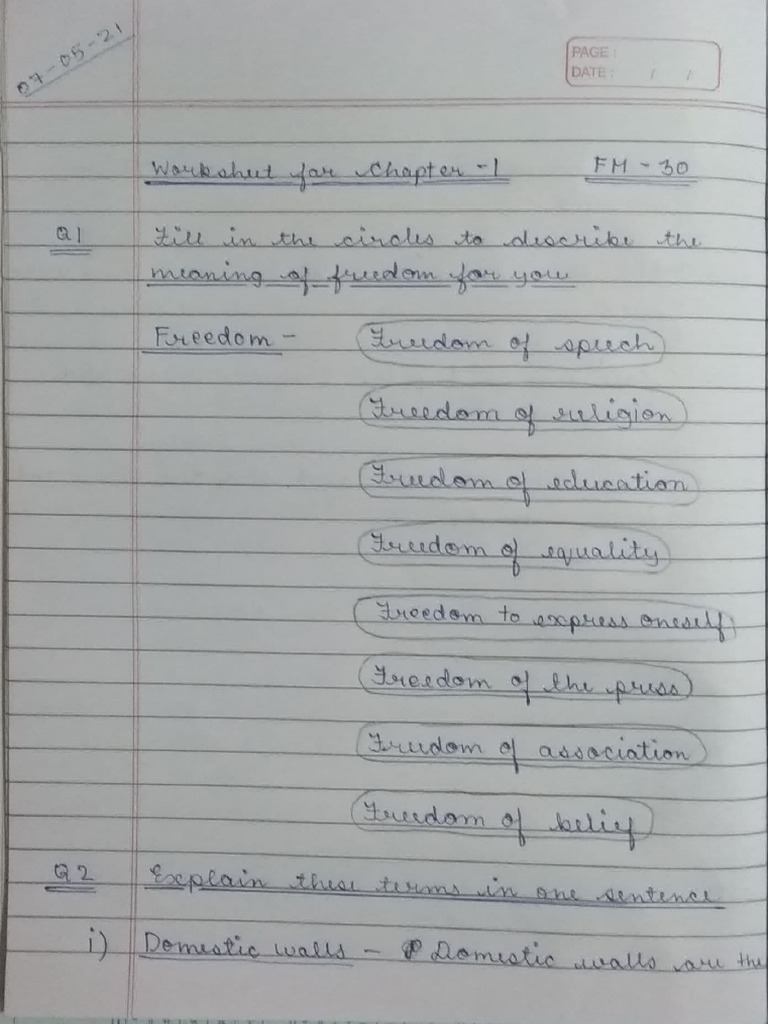 English ch-1 worksheet | PDF