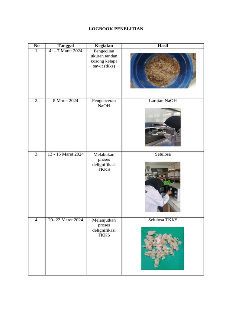 Logbook Penelitian | PDF