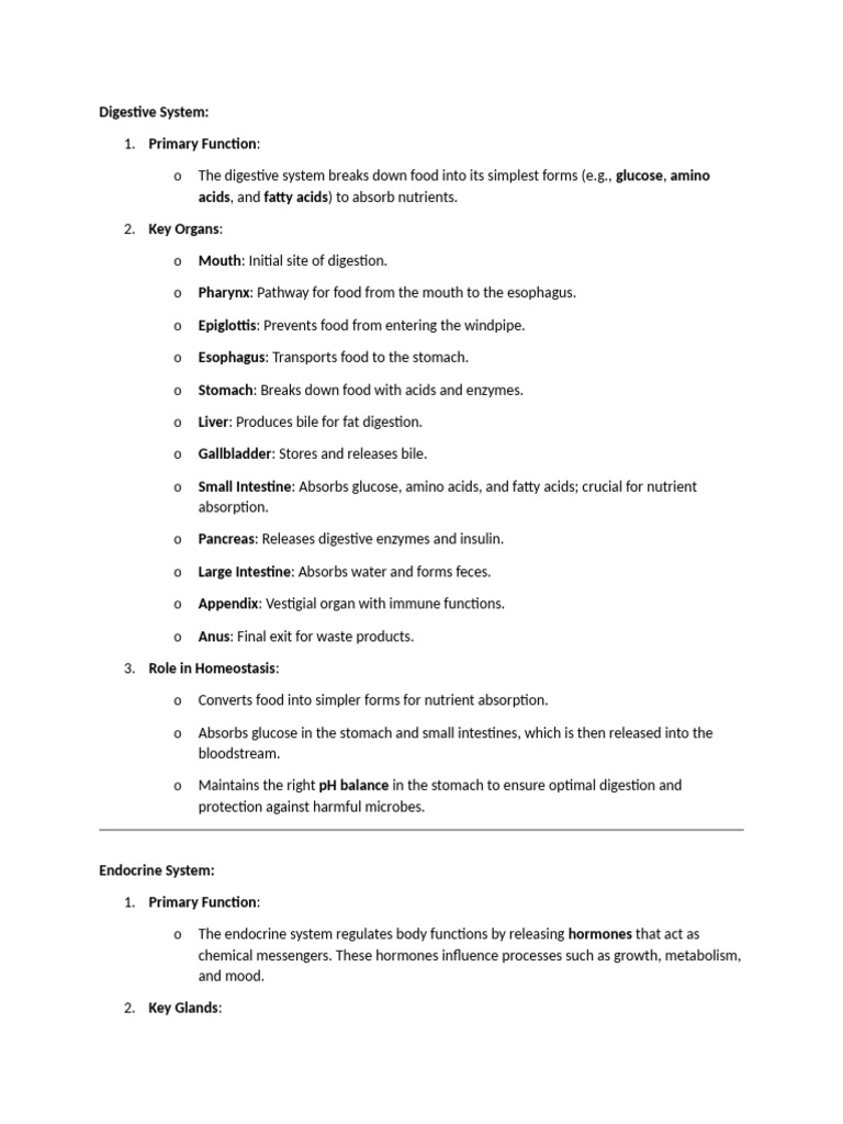 Digestive, Endocrine, and Urinary Systems Overview | PDF | Human Body ...