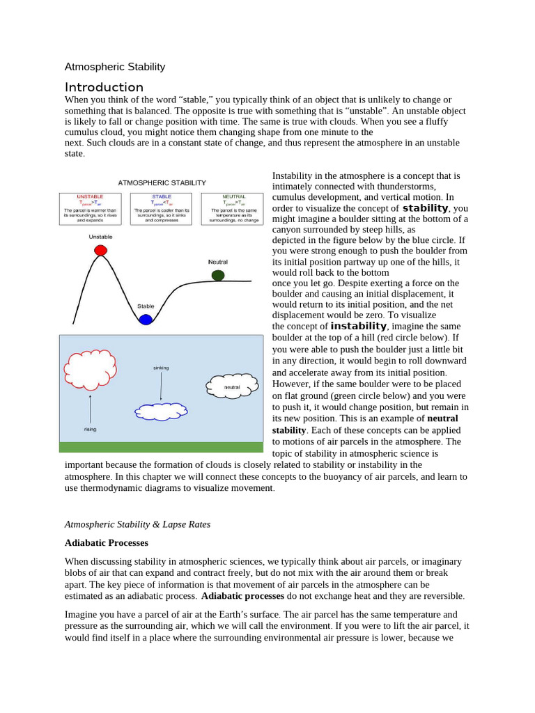 Understanding Atmospheric Stability | PDF | Atmosphere Of Earth ...