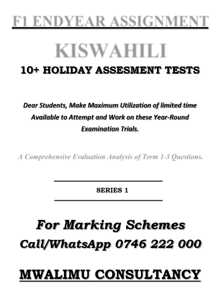 f1 Kisw Et3 Assignment s1 | PDF | Bantu | Languages Of Africa