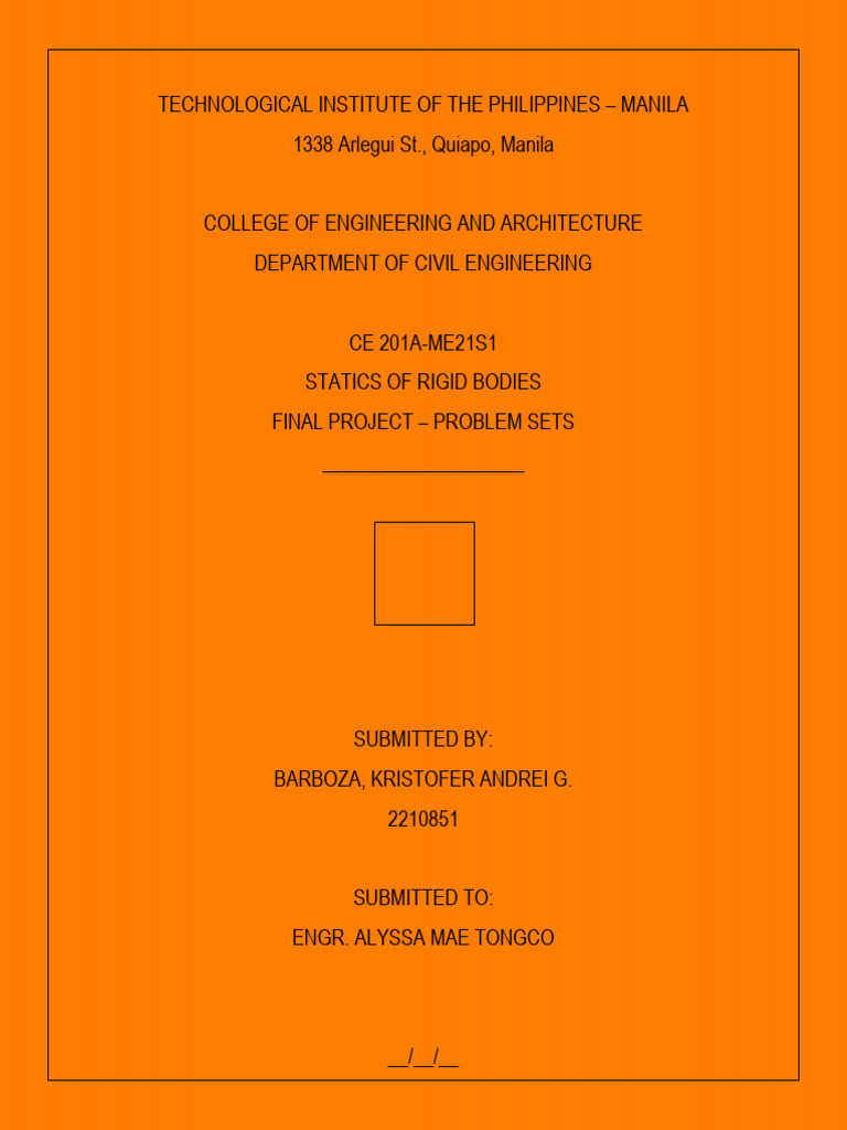 CE 201 - Problem Set | PDF