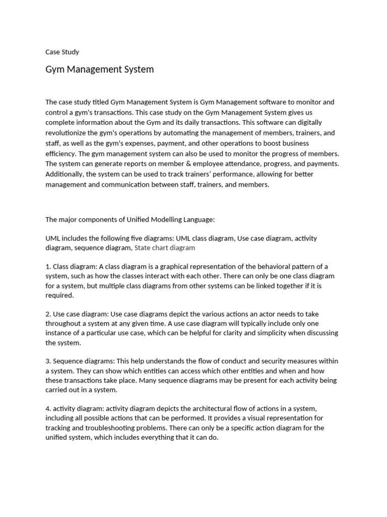 Case Study (Gym Management) | PDF | Computers