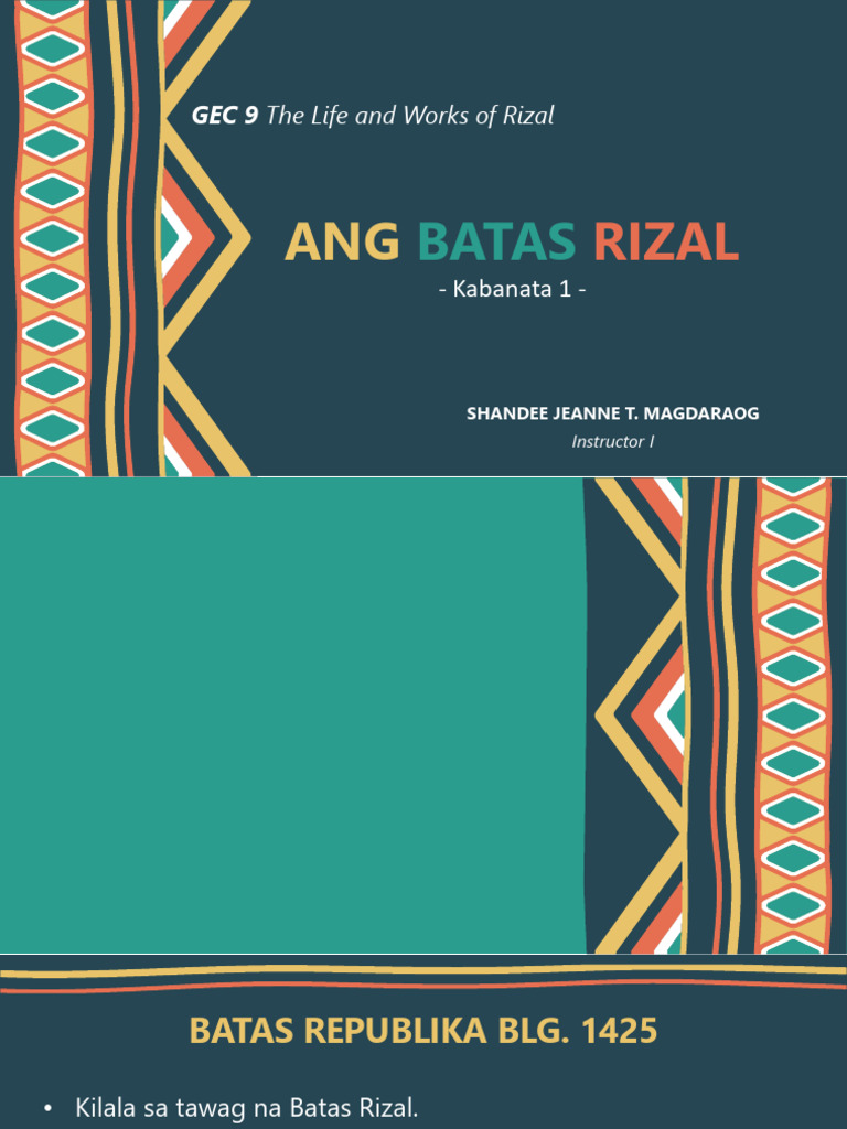 Kabanata 1 Batas Republika 1425 at Pagpili Sa Pambansang Bayani | PDF
