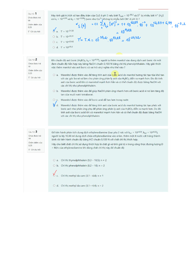 211 - ĐT - ĐỀ CUỐI KÌ HOÁ PHÂN TÍCH HK211 | PDF