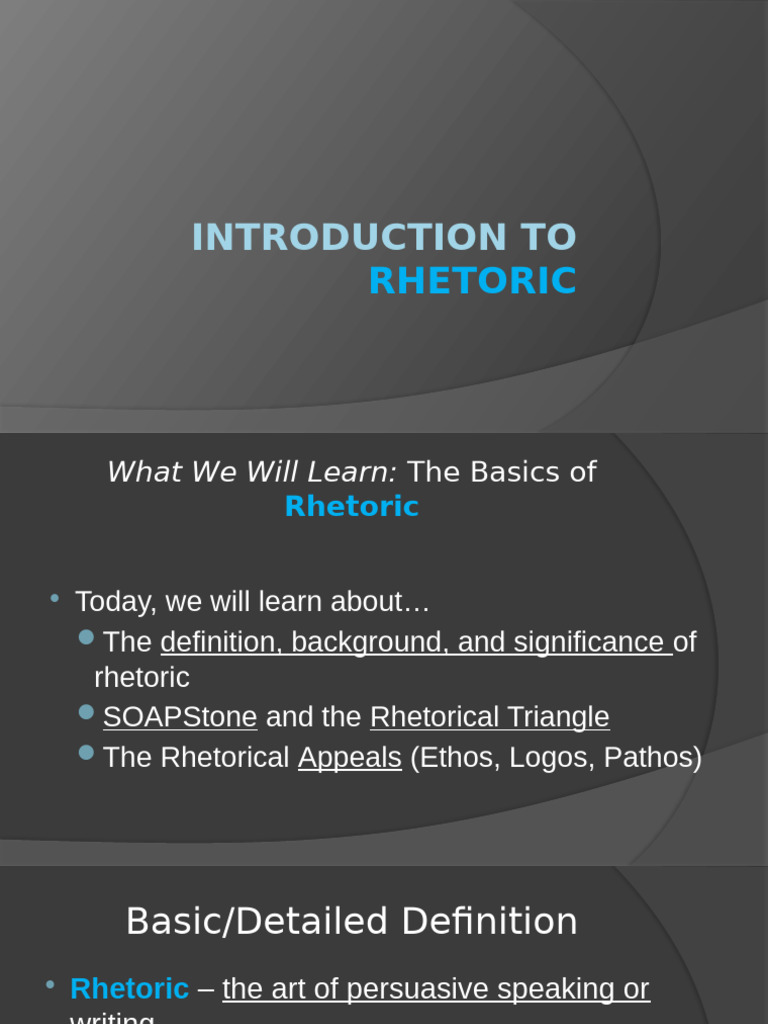 Introduction To Rhetoric | PDF | Public Speaking | Rhetoric